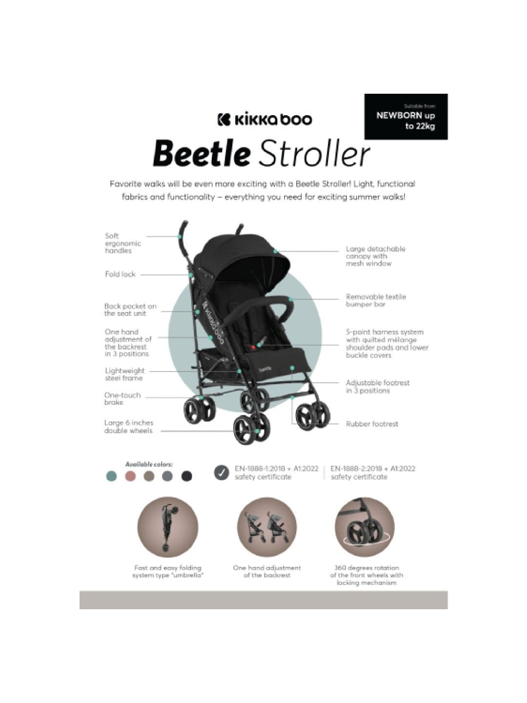 KikkaBoo Stroller Beetle | edamama